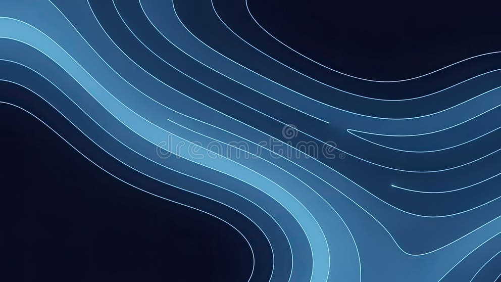 Abstract Blue Wavy Lines Background Design Stock Illustration ...