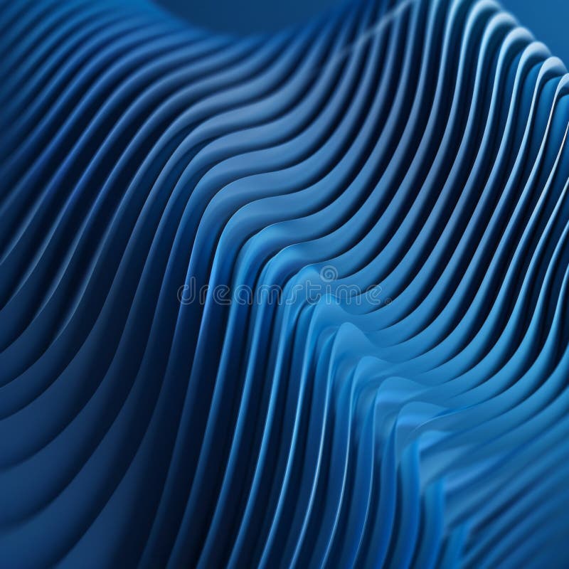 Abstract Blue Wavy Lines and Curves Pattern Stock Illustration ...