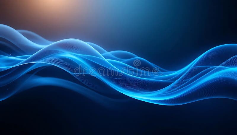Abstract Blue Wavy Lines on Dark Background with Subtle Light Stock ...