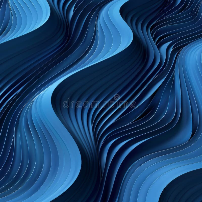 Abstract Blue Wavy Lines Pattern Stock Illustration - Illustration of ...