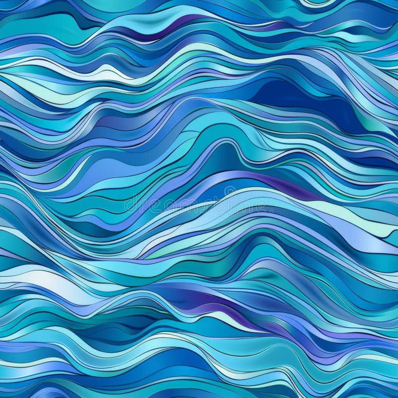 Abstract Blue Wavy Lines Pattern Background Design Stock Photo - Image ...