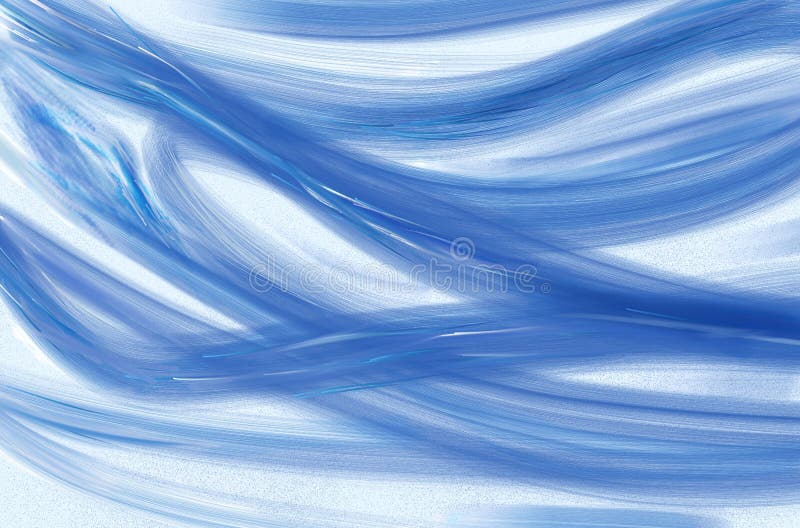 Abstract Blue Wavy Painting Textured Background. Raster Illustration ...