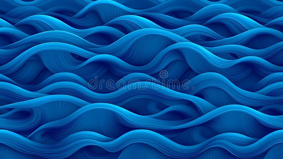 Abstract Blue Wavy Pattern Flowing Design for Background or Texture ...