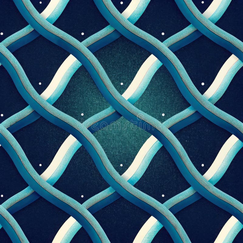 Abstract Blue Wavy Pattern in Geometric Design with Dark Background ...