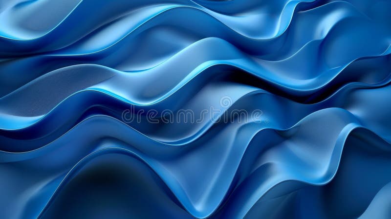 Abstract Blue Wavy Pattern with Shiny Surface Stock Illustration ...