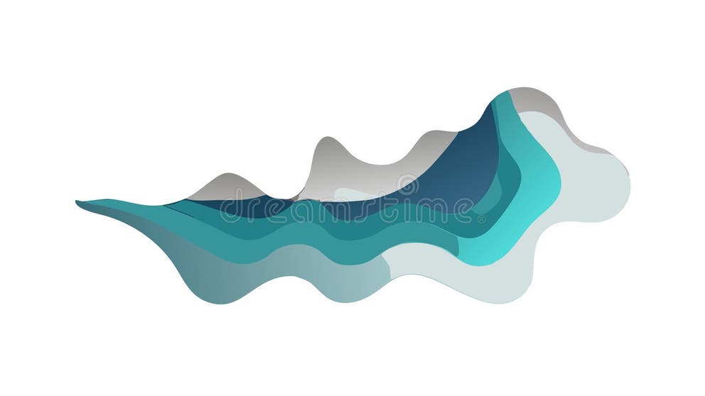 Abstract Blue Wavy Shape Vector Graphic Design Element, Vector Design ...