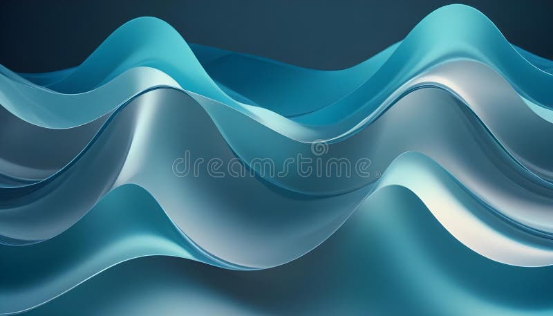 Abstract Blue Wavy Shapes on a Light Blue Stock Illustration ...