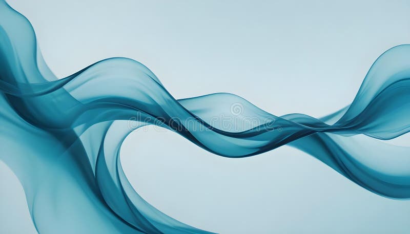 Abstract Blue Wavy Shapes on a Light Blue Stock Illustration ...