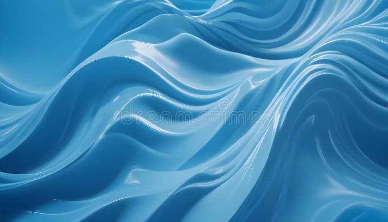 Abstract Blue Wavy Shapes on a Light Blue Stock Illustration ...