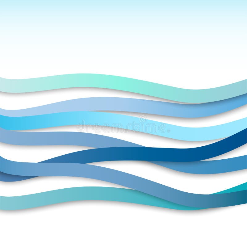 Abstract Blue Wavy Stripes, Vector Stock Vector - Illustration of ocean ...