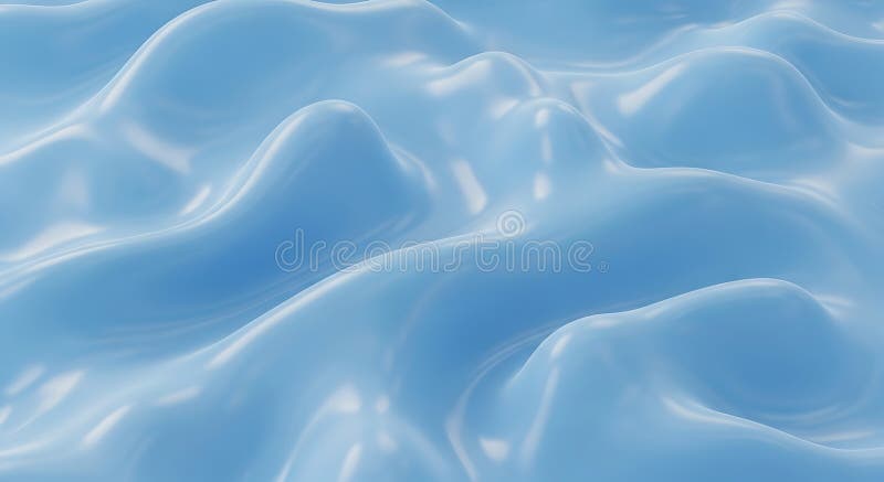 Abstract Blue Wavy Surface Rendering with Light Reflections Stock ...