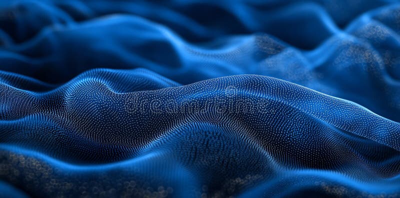 Abstract Blue Wavy Surface with a Subtle Grid Pattern, a Modern and ...