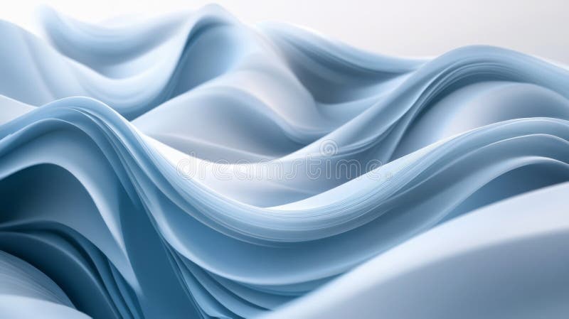 Abstract Blue Wavy Texture, Smooth and Flowing Stock Illustration ...