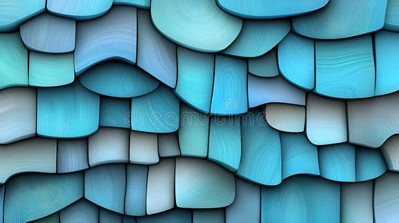 Abstract Blue Wavy Tile Background Texture - Generative AI Stock ...