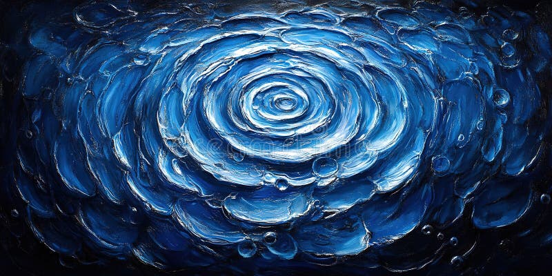 Abstract Blue Whirlpool Design with Swirling Patterns and Texture on a ...
