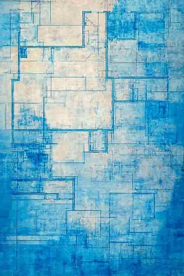 Abstract Blue and White Architectural Floor Plan Background, Blueprint ...