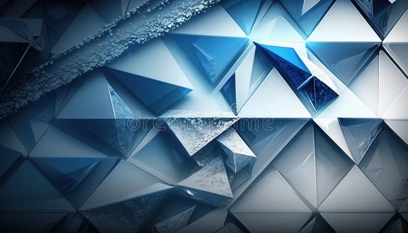 An Abstract Blue and White Background with a Lot of Triangles Stock ...