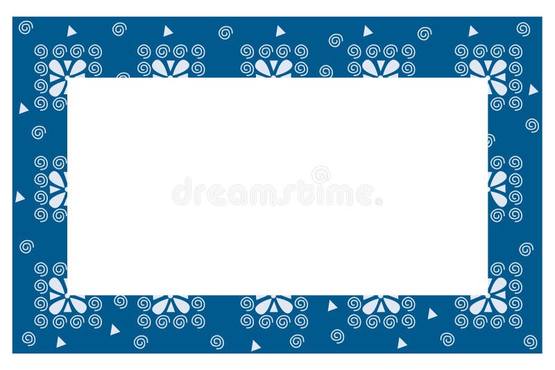 Abstract Blue And White Border Stock Illustration - Illustration of ...