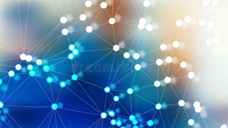 Abstract Blue and White Connected Lines and Dots Background Stock ...