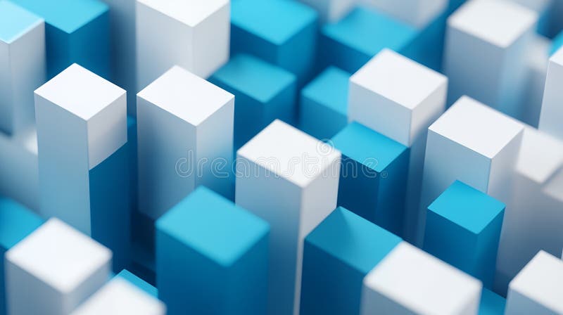 Abstract Blue and White Cubes Stock Illustration - Illustration of ...