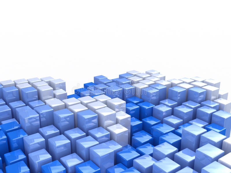 Abstract Blue and White Cubes Stock Illustration - Illustration of ...