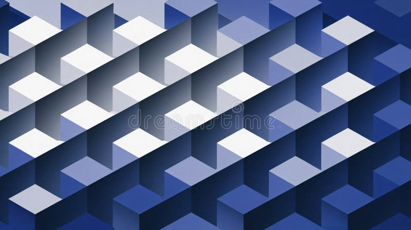 Abstract Blue and White 3D Cube Pattern High Quality Image Stock ...