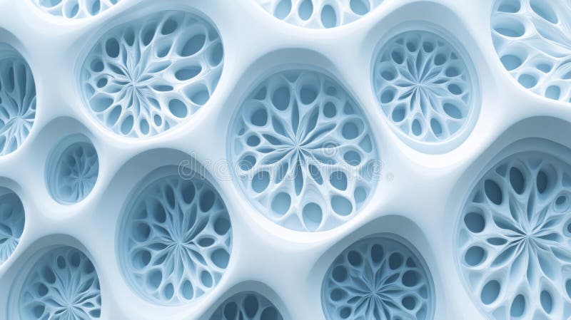 Abstract Blue and White 3D Design with Circular Patterns Stock ...