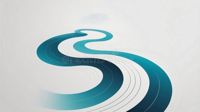 Abstract Blue and White Design with a Flowing Wavy Pattern Stock ...