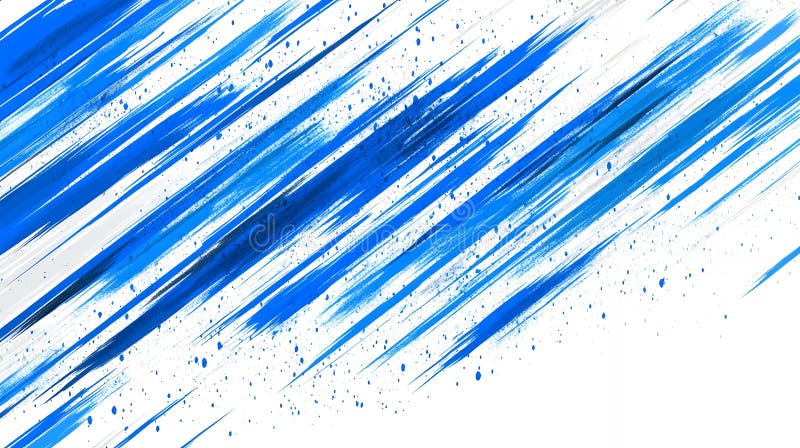 Abstract Blue and White Diagonal Brush Strokes Dynamic Paint Splatter ...