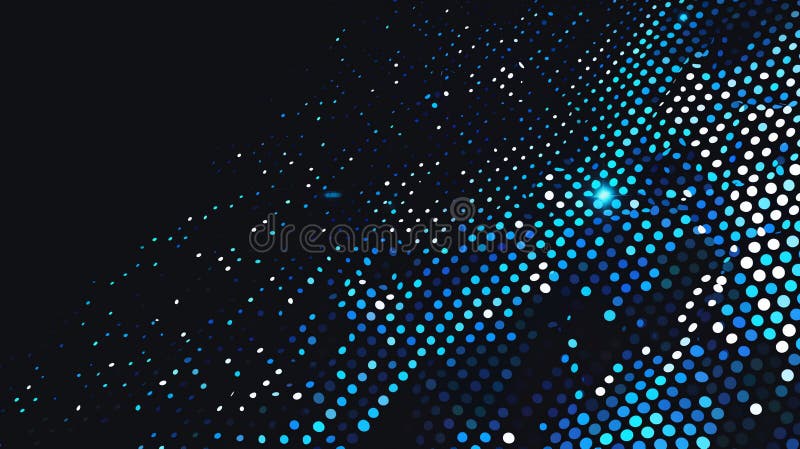 Abstract Blue and White Dot Pattern on Black Background Stock Image ...
