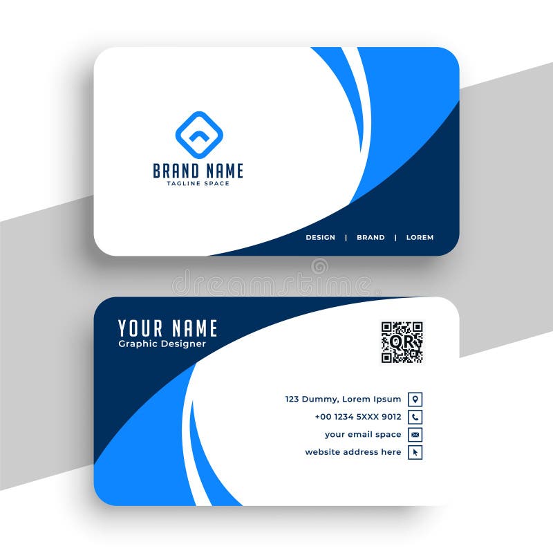 Abstract Blue and White Elegant Business Card Layout Stock Vector ...