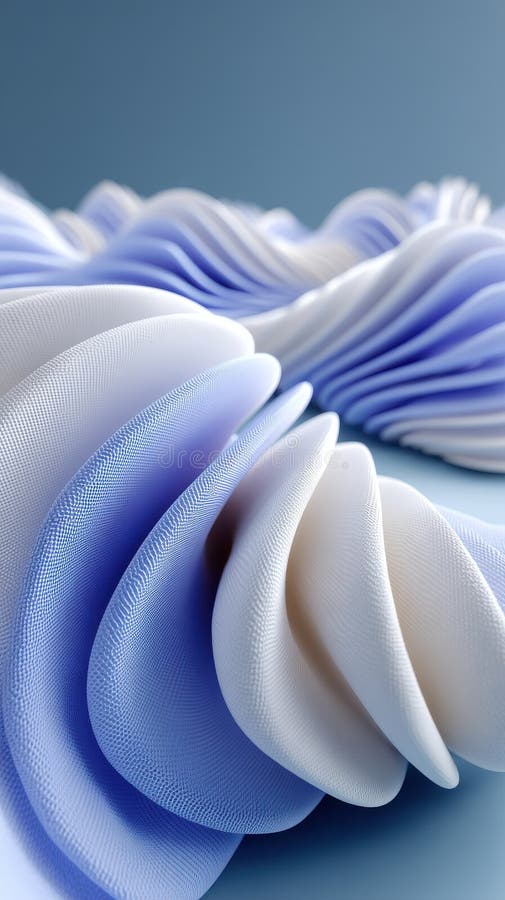 Abstract Blue and White Fabric Waves Artistic Background Contemporary ...