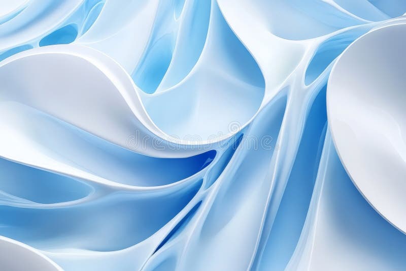 Abstract Blue and White Flowing Fabric-like Patterns in Modern Design ...