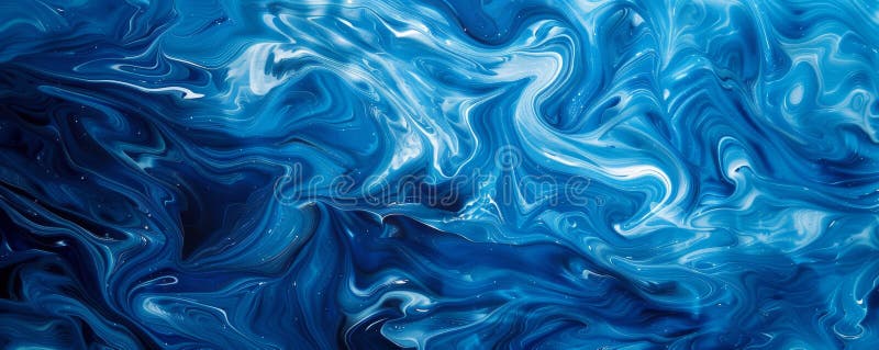 Abstract Blue and White Fluid Art Pattern Stock Image - Image of wave ...