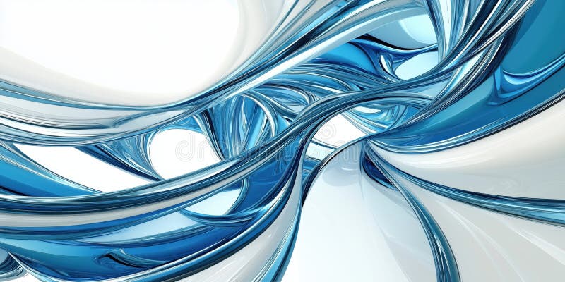 Abstract Blue and White Fluid Shapes Creating Dynamic Flowing Patterns ...