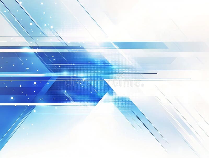 Abstract Blue White Geometric Tech Background Design Stock Illustration ...