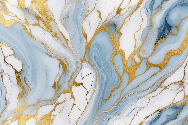 Abstract Blue White Gold Marble Texture Swirls Image Stock Illustration ...