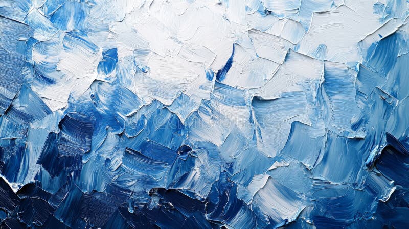 Abstract Blue and White Impasto Painting Texture Stock Illustration ...