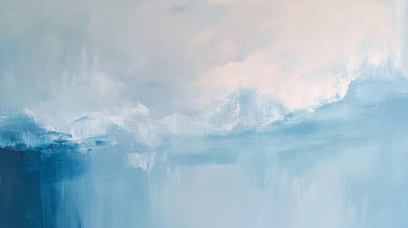 Abstract Blue and White Landscape Painting Stock Illustration ...