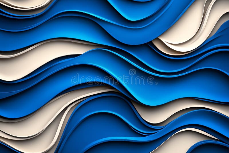 Abstract Blue and White Layered Waves Creating an Eye-catching ...