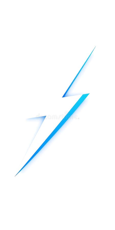 A Sleek Abstract Lightning Bolt Logo, with Blue and White Colors on a ...