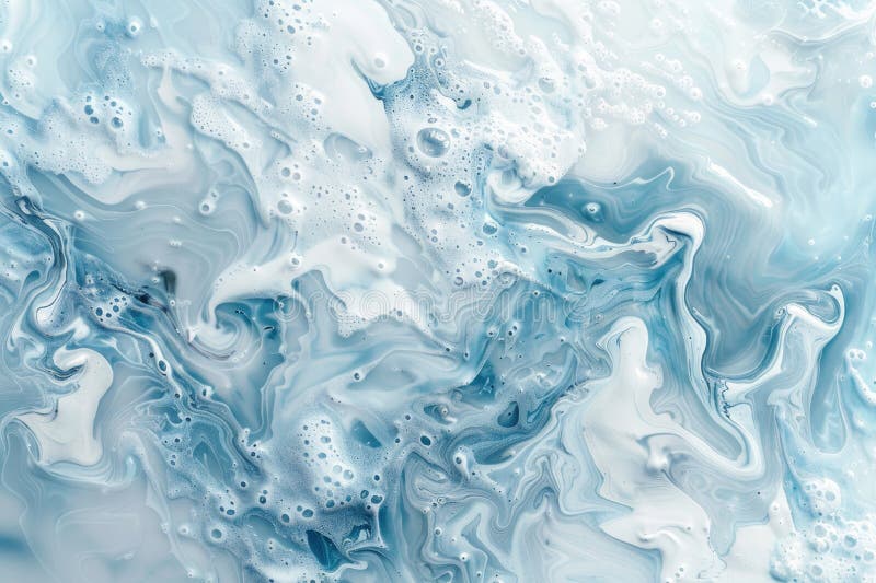 Abstract Blue and White Liquid Art - Fluid Acrylic Paint Swirl Stock ...
