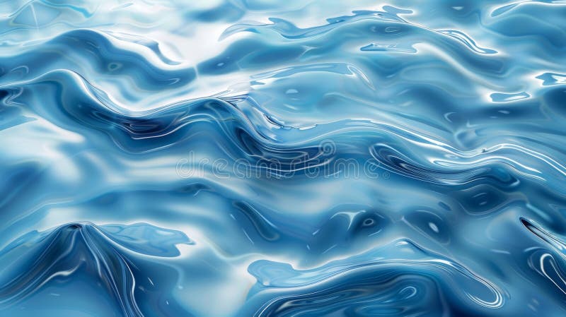 Abstract Blue and White Liquid Surface with Flowing, Wavy Patterns ...