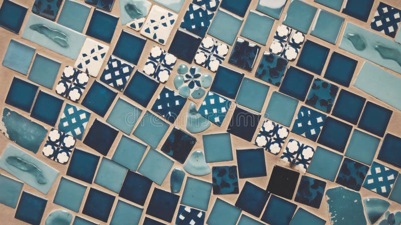 Abstract Blue and White Mosaic Tile Pattern Good Resolution Stock Photo ...