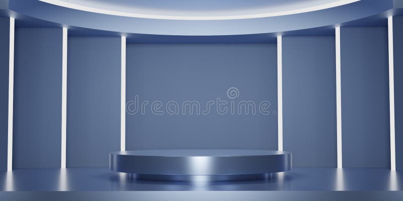 Abstract Blue and White Neon Lights with Studio Backdrops. LED Light ...