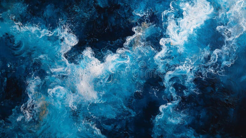 Abstract Blue and White Ocean Water Texture Stock Illustration ...