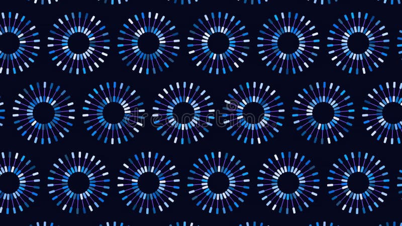 Abstract Blue and Black Pattern with Circles and Zigzag Lines Stock ...