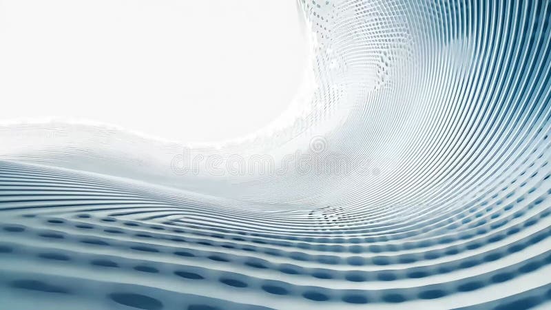 Abstract Blue and White Perforated Curved Structure with Lines and ...