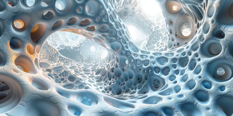 Abstract Blue and White Porous Structure Generated Using AI. Stock ...