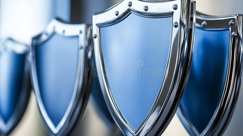 Abstract Blue and White Protection Shields, Security and Insurance ...